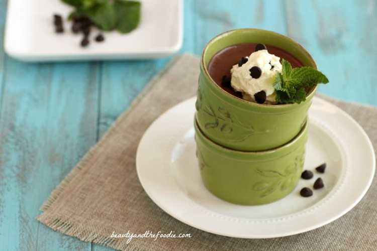 Paleo Chocolate Mint Pudding - Beauty and the Foodie